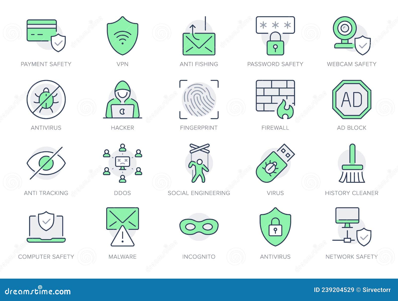 Cybersecurity Line Icons Collection. Data Protection, Information ... Cybersecurity Line Icons Collection. Data Protection, Information ...