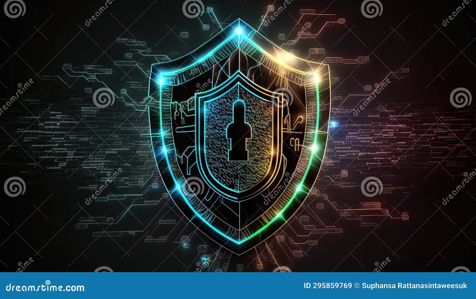 Cyber Security Locked Shield Technology Stock Image - Image of ...
