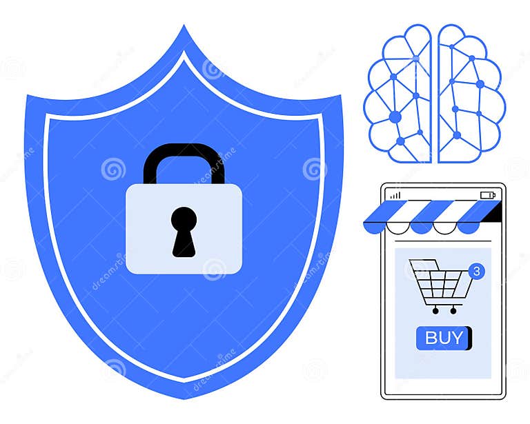 Cybersecurity in Modern E-Commerce with AI Integration for Secure Transactions Stock ...