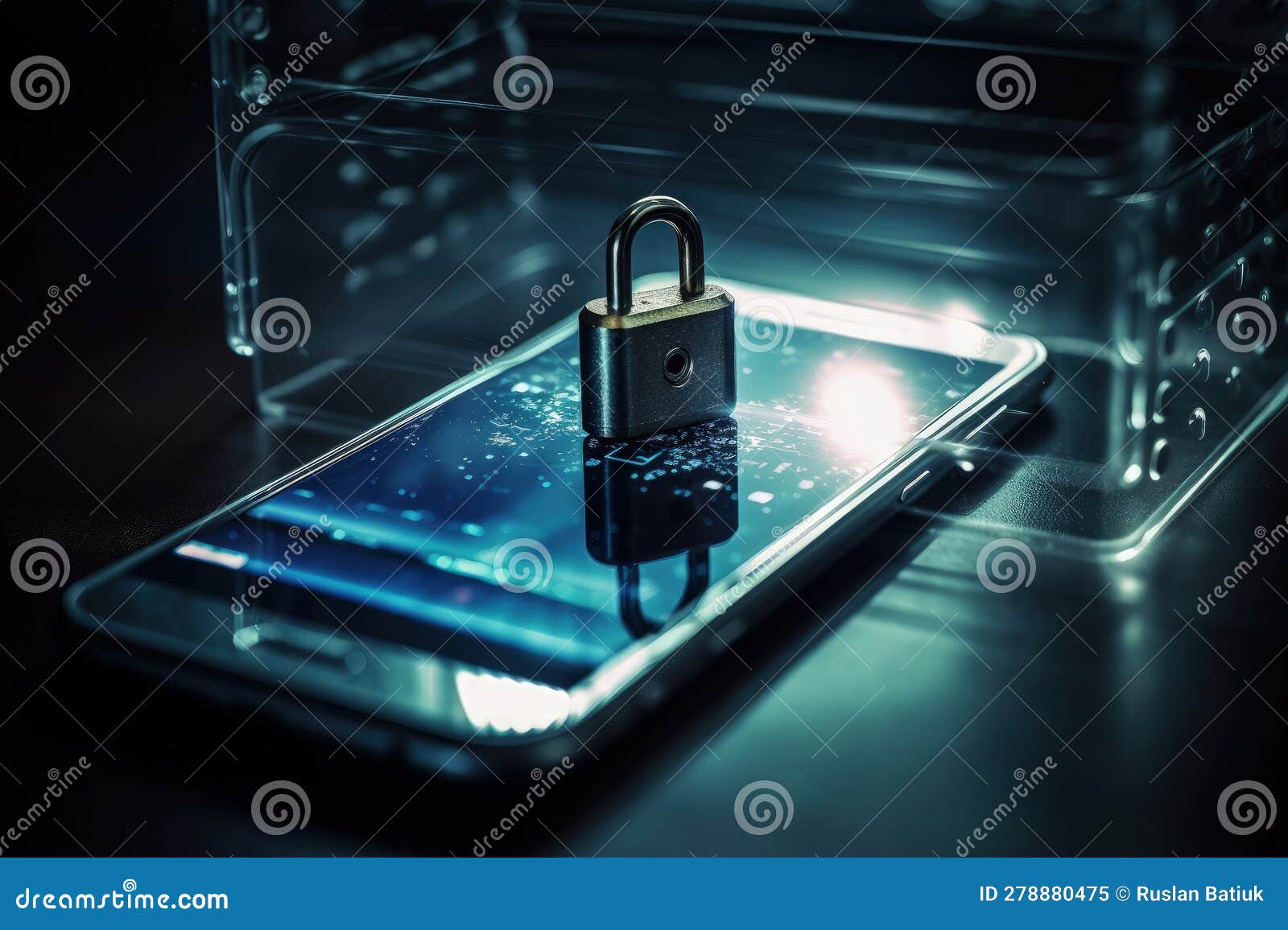 Cybersecurity Padlock, Digital Lock on Technology Network Data ...