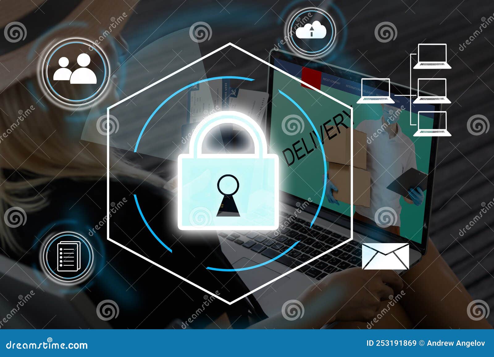 Cybersecurity And Privacy Concepts To Protect Data Lock Icon And