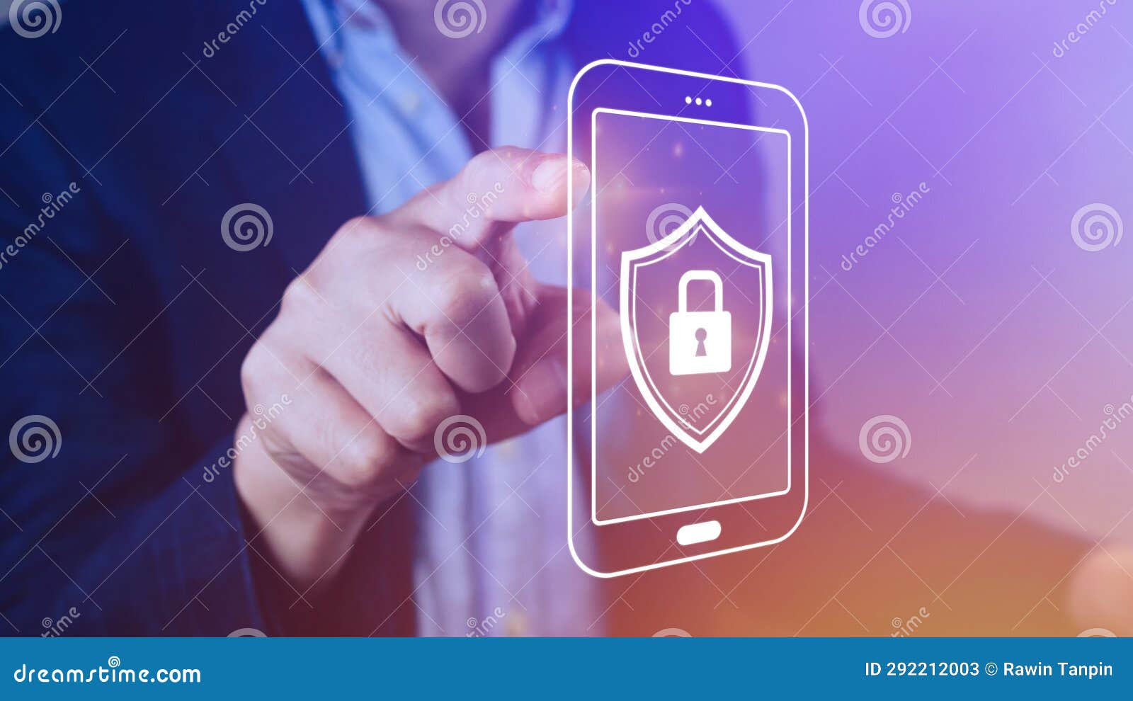 Cybersecurity and Privacy Concepts To Protect Data. Lock Icon and ...