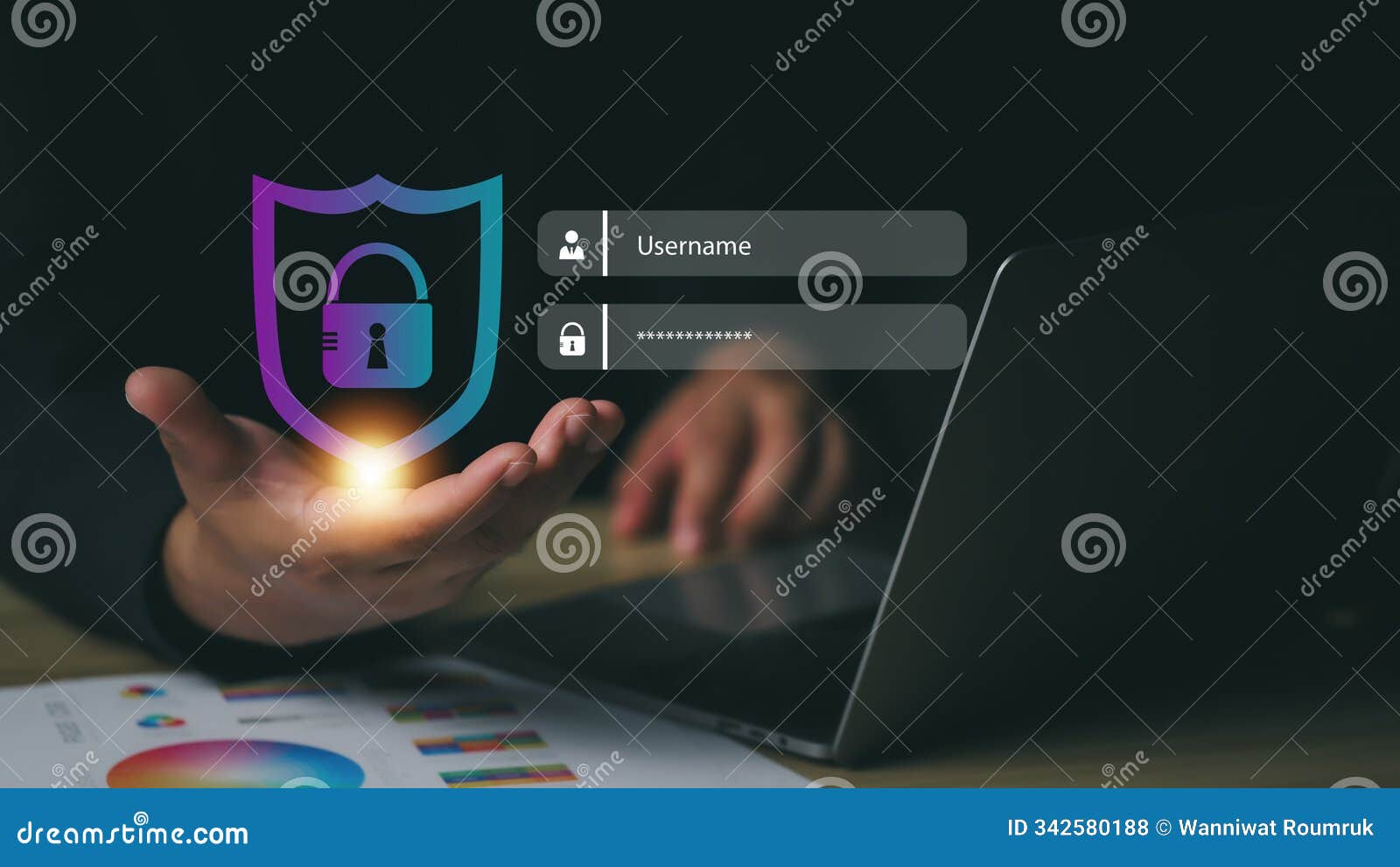 Cybersecurity and Privacy Concepts To Protect Data. Lock Icon and Internet Network Security ...