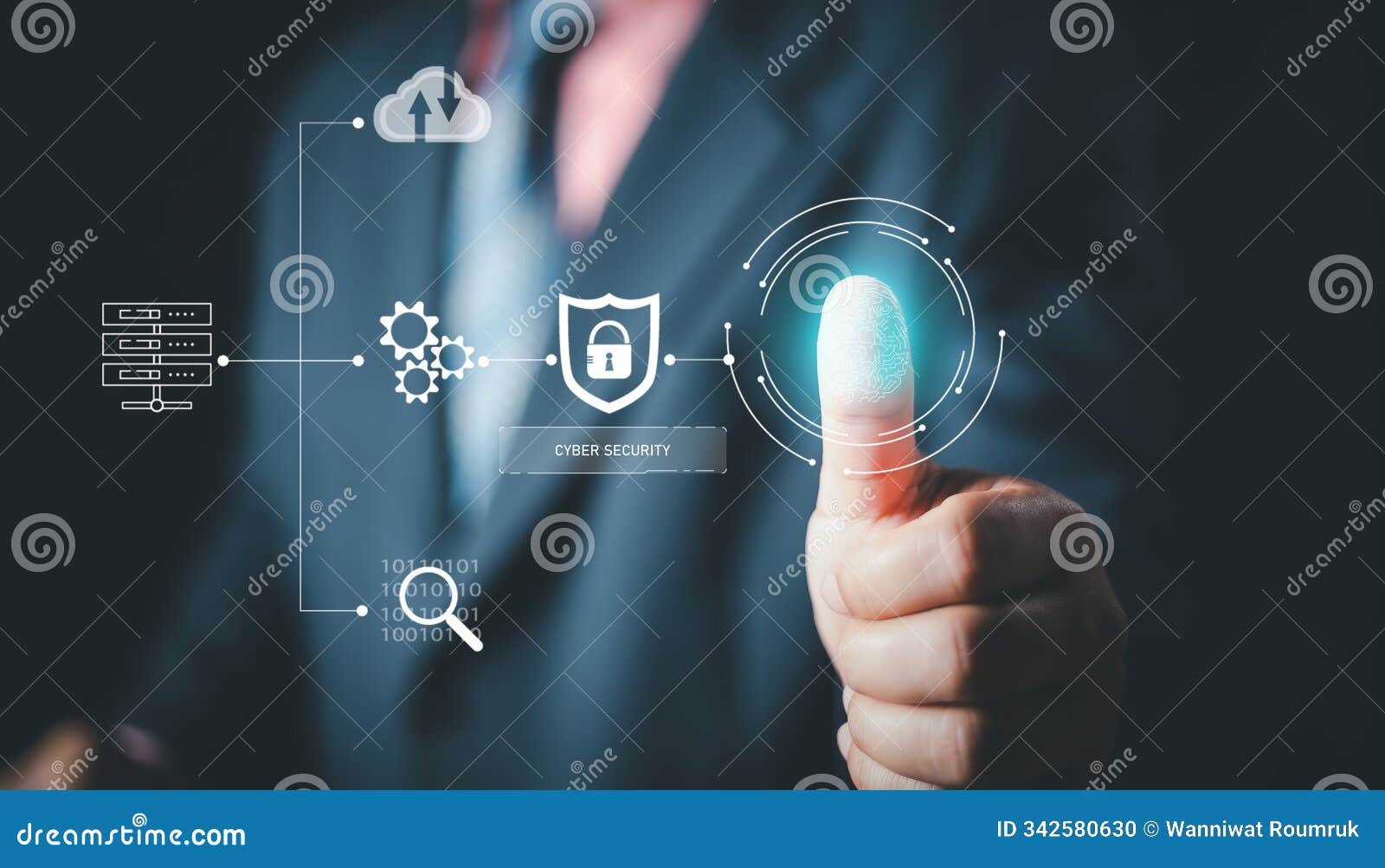 Cybersecurity and Privacy Concepts To Protect Data. Lock Icon and Internet Network Security ...