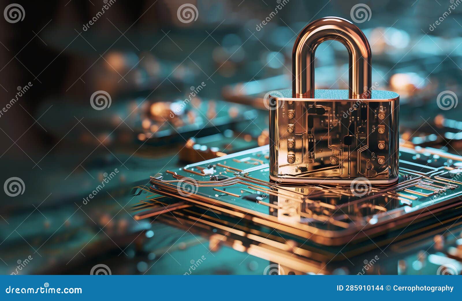 Cybersecurity and Privacy Concepts To Protect Data. Lock Icon and ...
