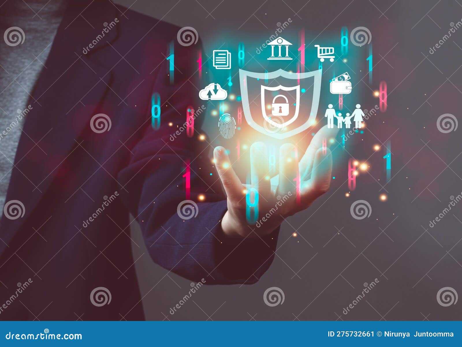 Cybersecurity and Privacy Concepts To Protect Data. Shield Icon and ...