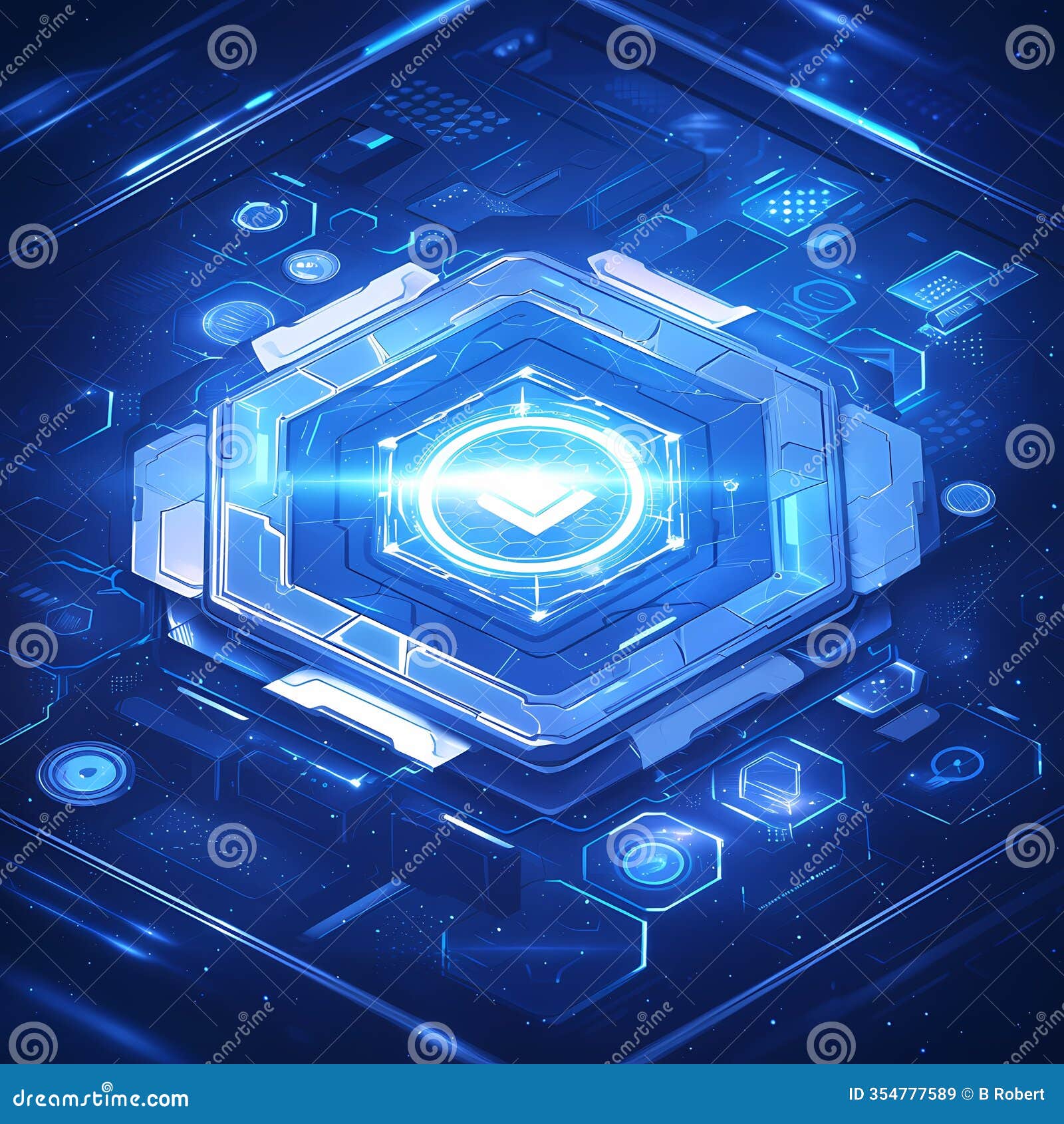 Cybersecurity Protection Symbol Stock Illustration - Illustration of ...