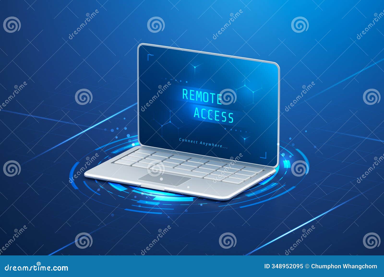 Cybersecurity Remote Access VPN Encryption Authentication Cloud Software Network On Firewall ...