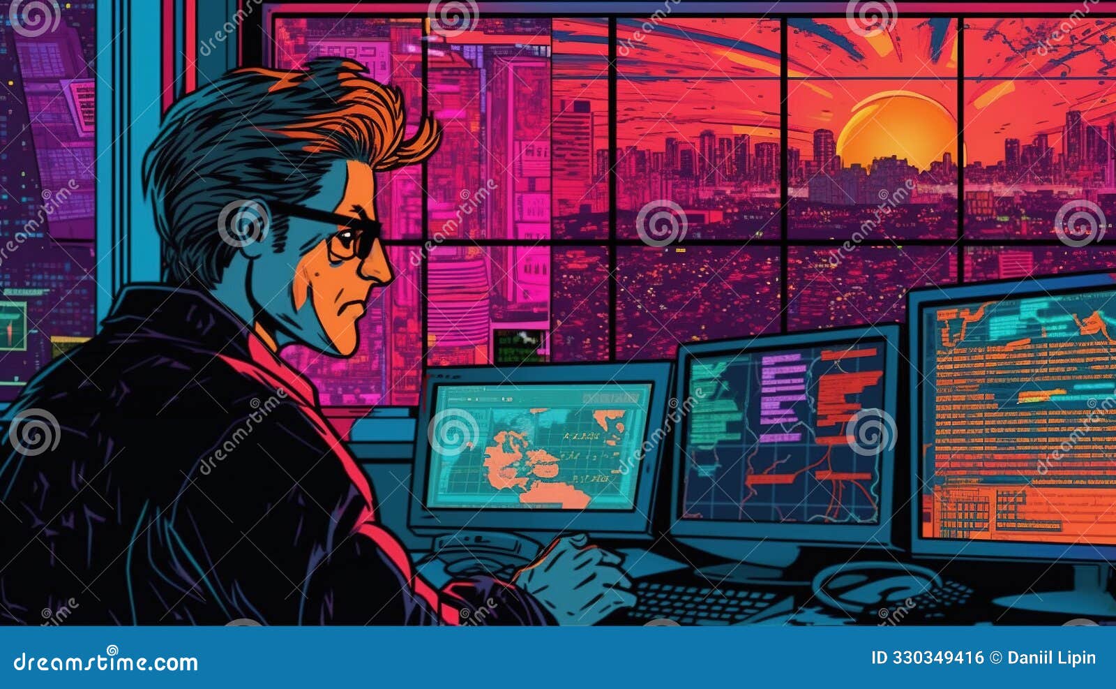 Cybersecurity Risk Assessment Visualization . Fantasy Concept ...