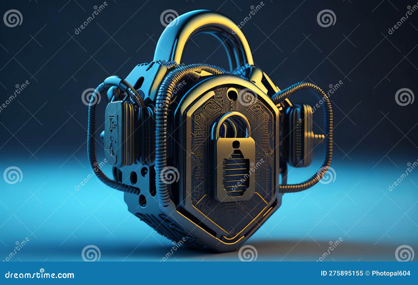 Cybersecurity S Importance Unlocked: a 3D Look at the Padlock. Stock ...