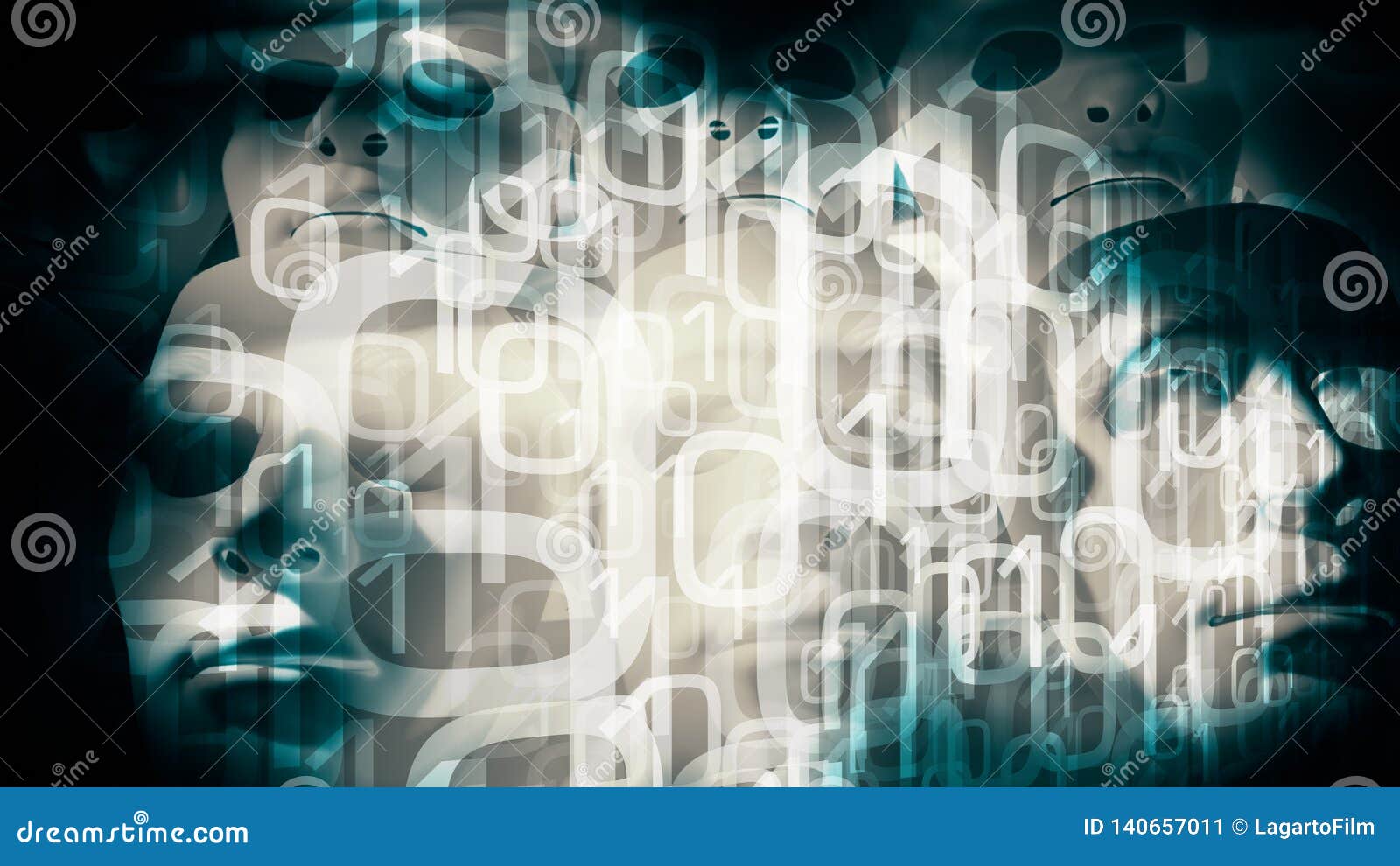 Cybersecurity and Sad Robot Stock Illustration - Illustration of threat ...