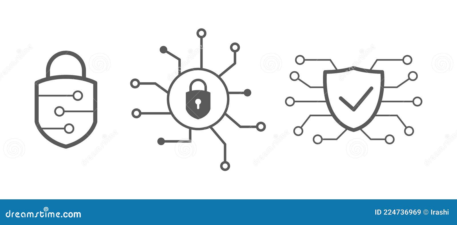 Cybersecurity Shield with Padlock Stock Vector - Illustration of online ...