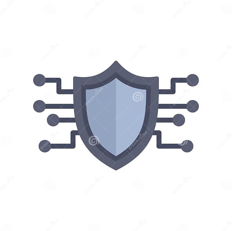 Cybersecurity Shield Protecting Digital Network Connections Stock ...