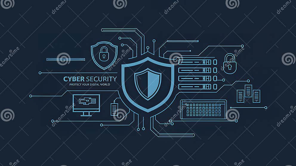 Cybersecurity Shield Protecting Digital World: Network Security and ...
