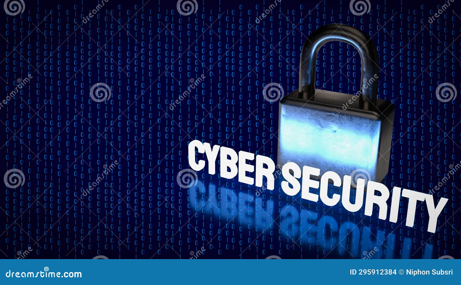 The Cybersecurity Text on Digital Background 3d Rendering Stock ...