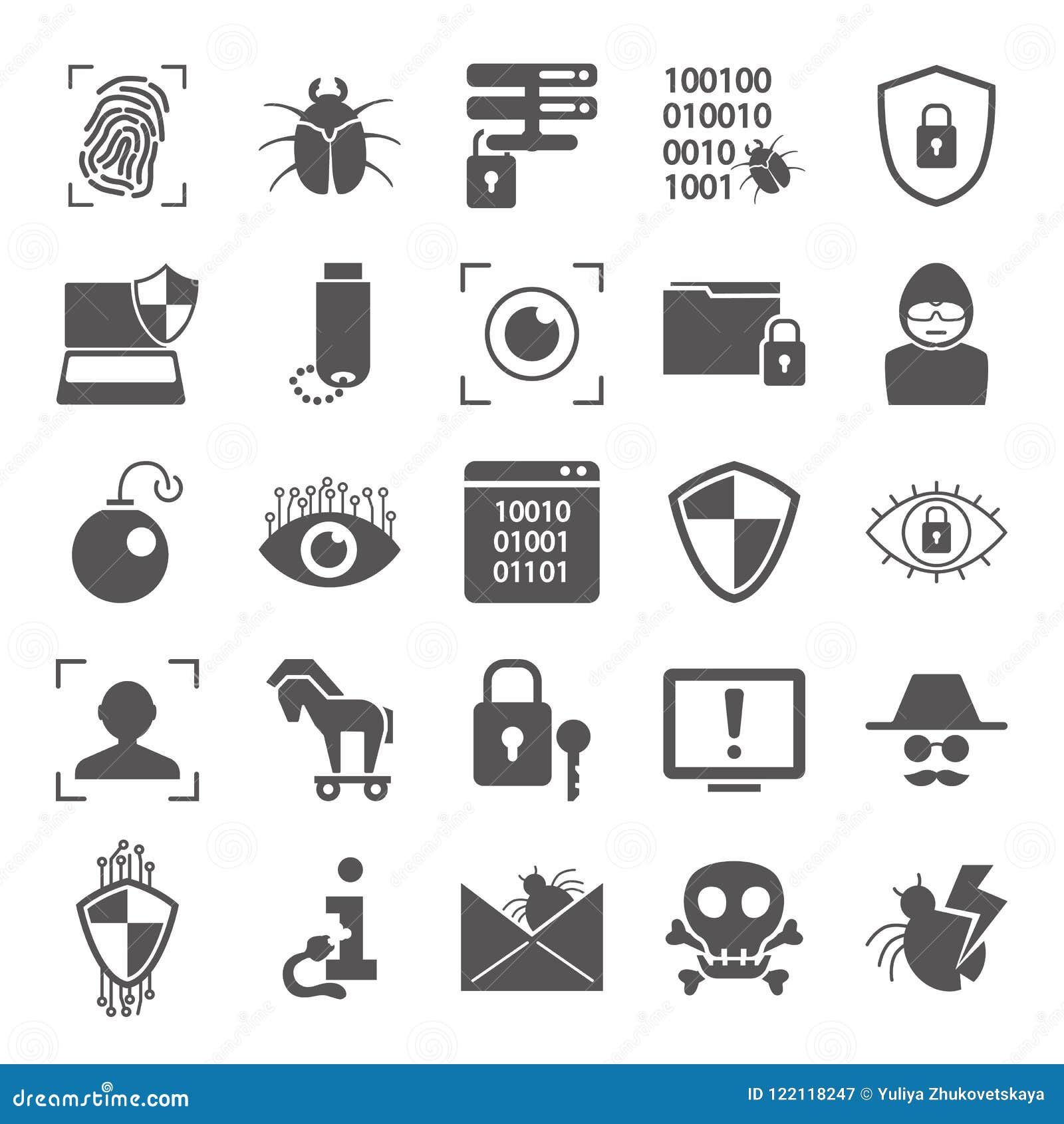 Cybersecurity Simple Icons Set for Web and Mobile Design Stock ...