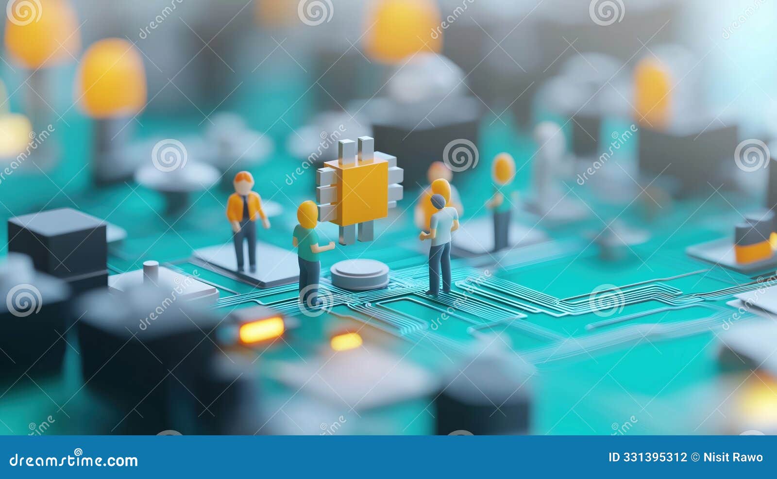 Cybersecurity Team Analyzing a Breach on a Virtual Network Map, Data ...