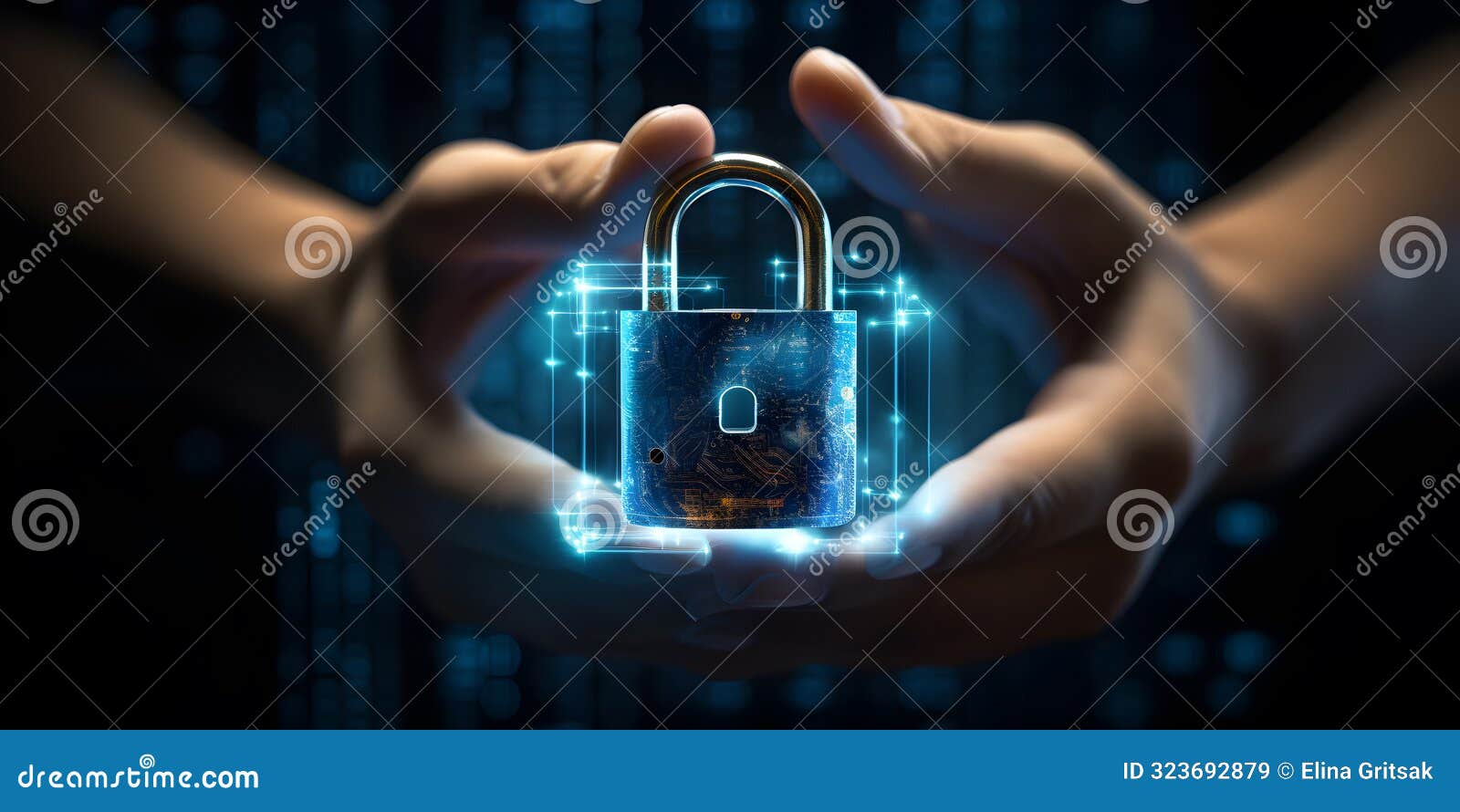 Cybersecurity Technology, Secure Access, Password Protected Stock Illustration - Illustration of ...