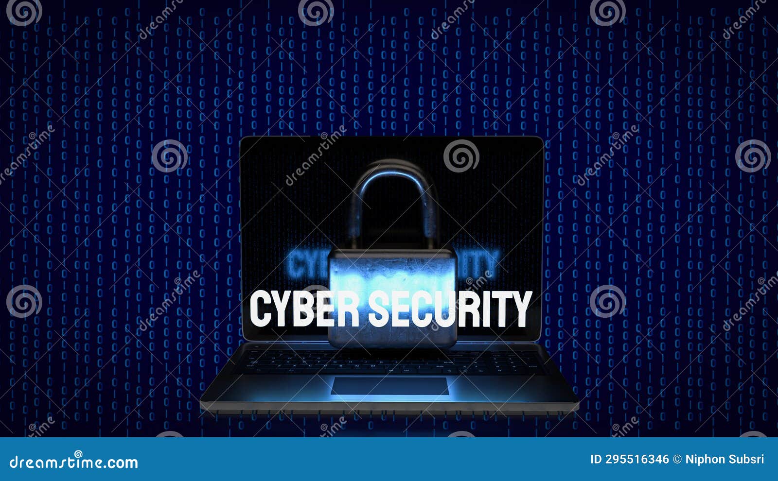 The Cybersecurity Text on Digital Background 3d Rendering Stock ...