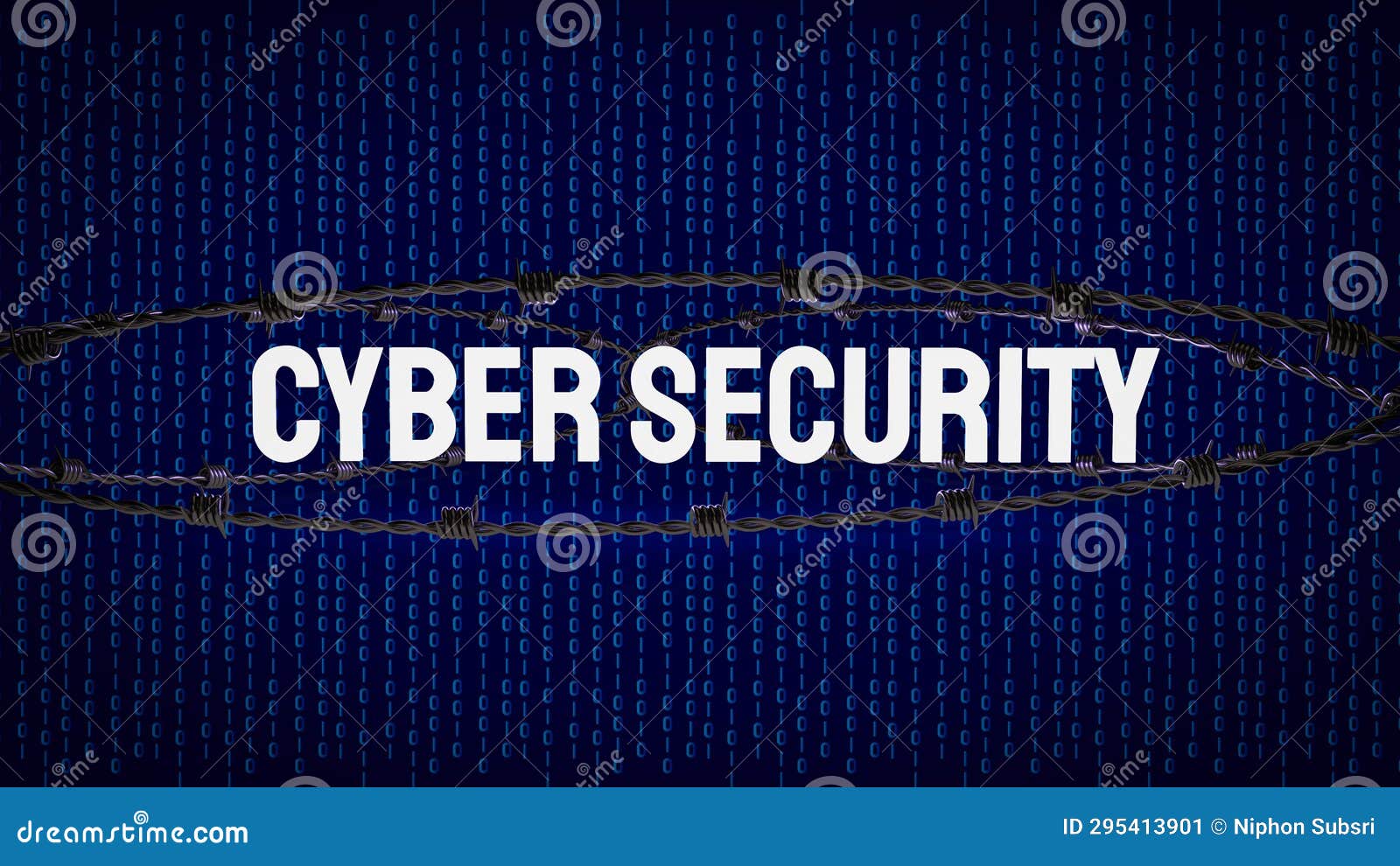 The Cybersecurity Text on Digital Background 3d Rendering Stock ...