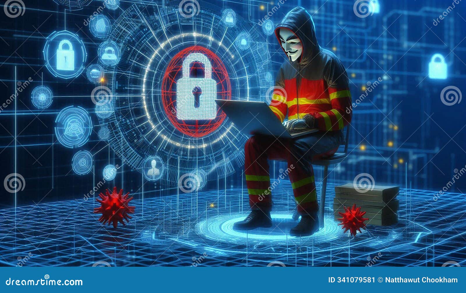 Cybersecurity Threat Analysis with Digital Malware Concept Stock ...