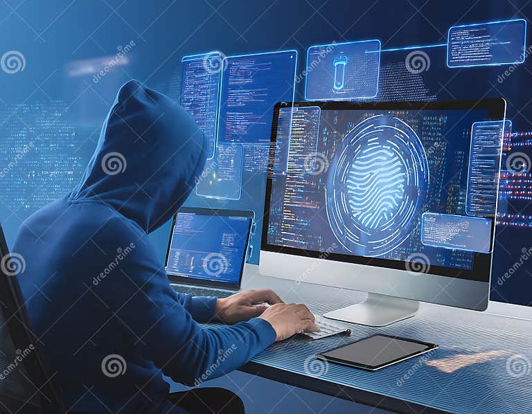 Cybersecurity Threat Hacker Using Fingerprint Biometric Data for ...