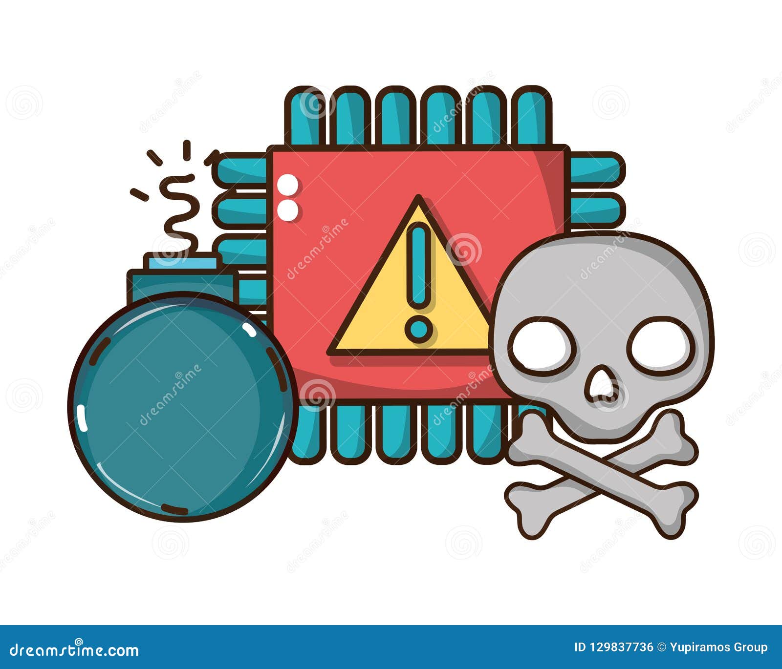 Cybersecurity Threat Cartoon Stock Vector - Illustration of protect ...