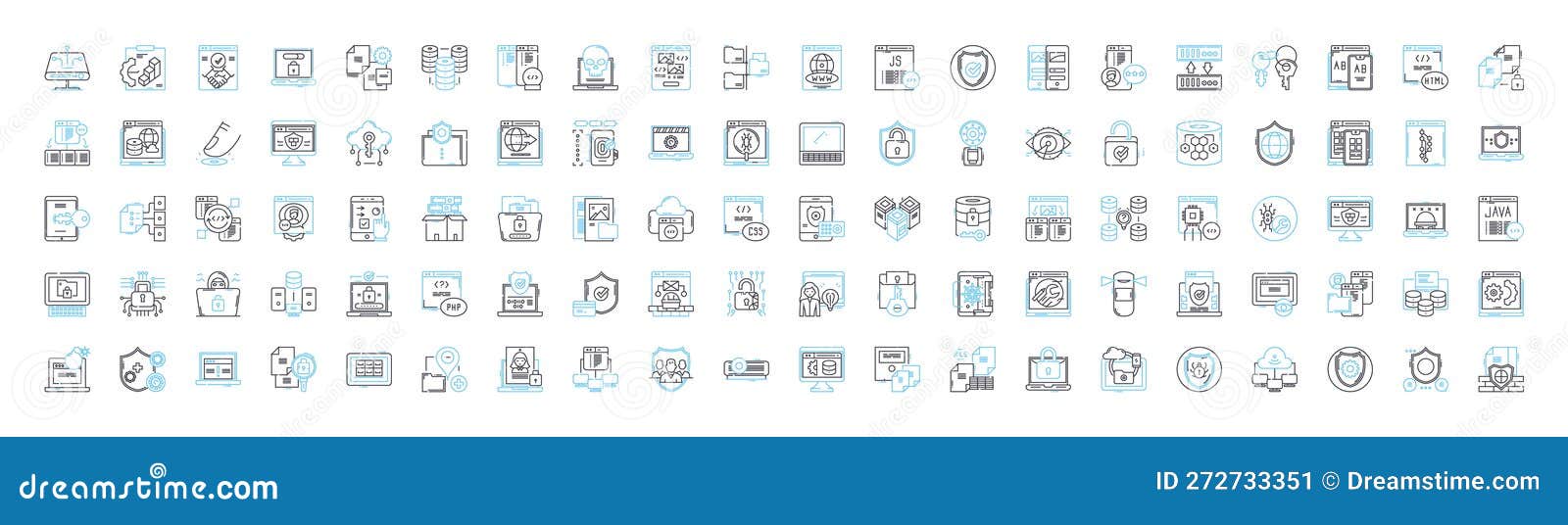 Cybersecurity Vector Line Icons Set. Cybersecurity, Cyberdefense ...