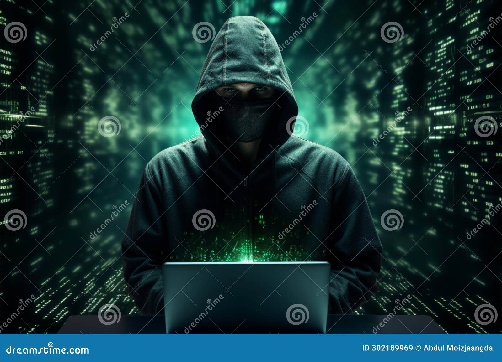 Cybersecurity Vigilance Hacker, Binary Code, Dark Backdrop, Internet ...