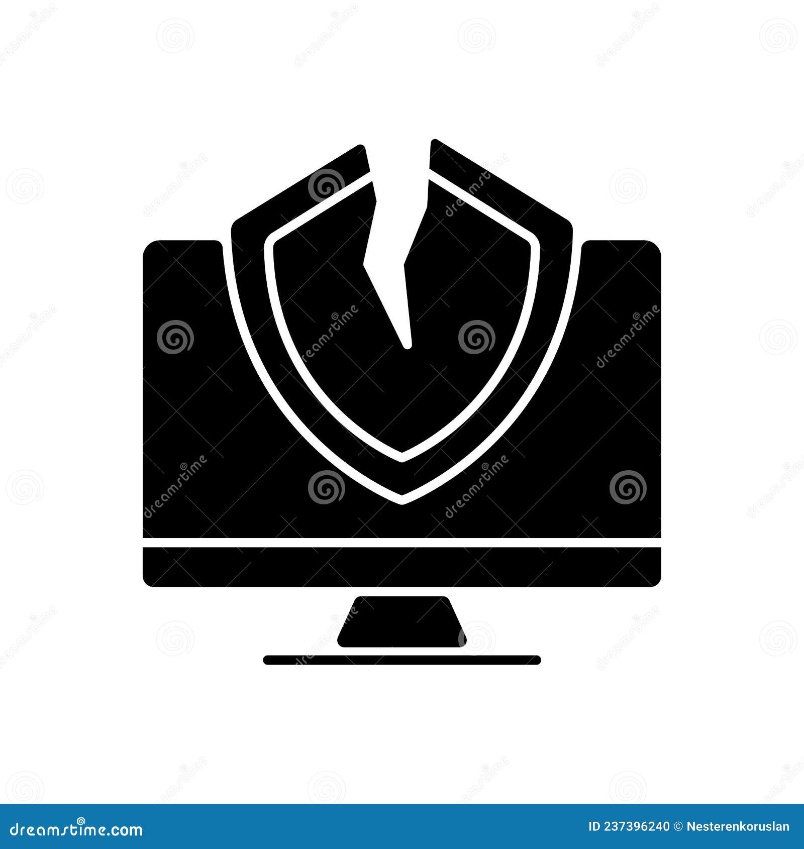 Cybersecurity Vulnerability Black Glyph Icon Stock Vector ...