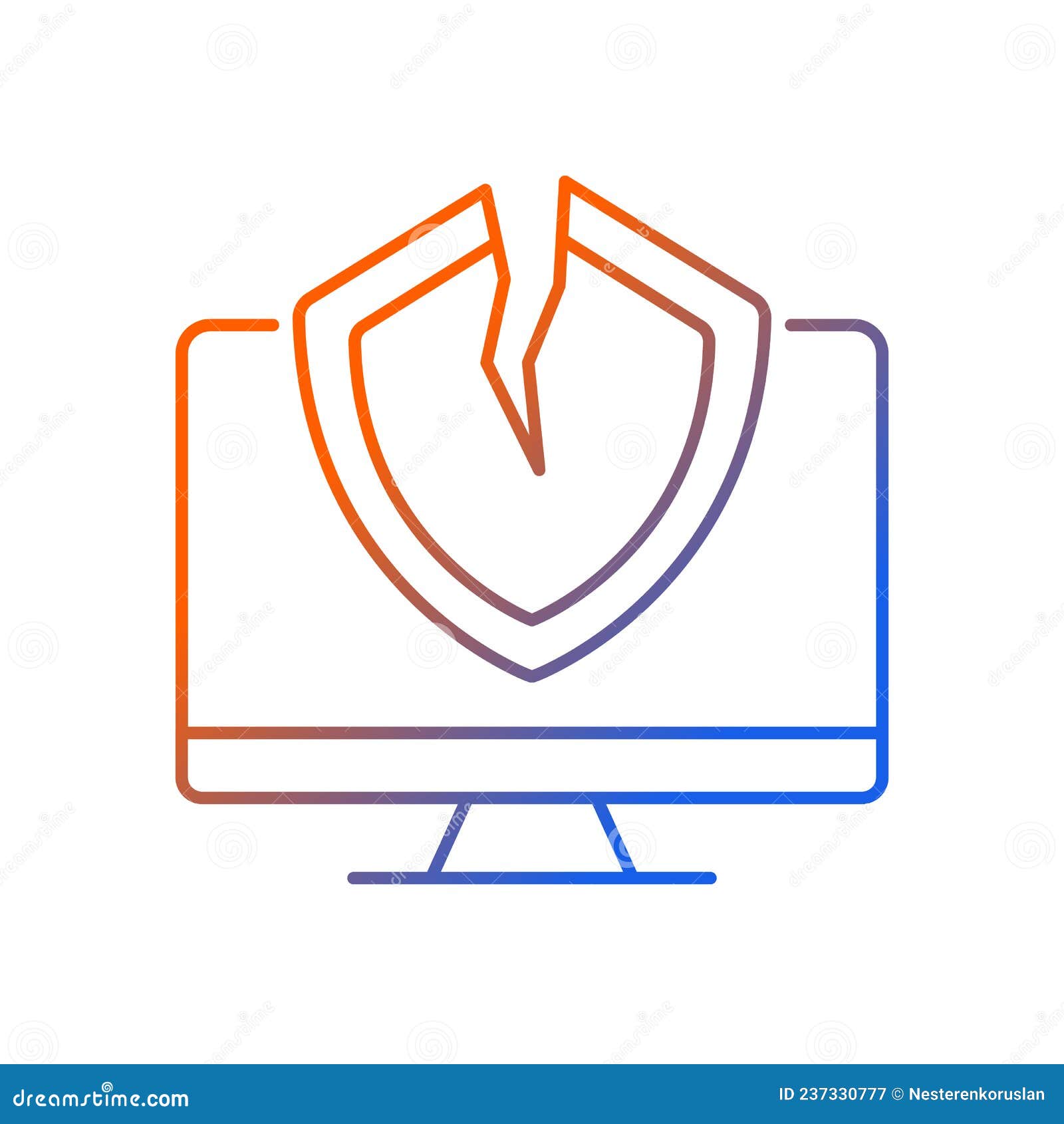 Cybersecurity Vulnerability Gradient Linear Vector Icon Stock Vector - Illustration of ...