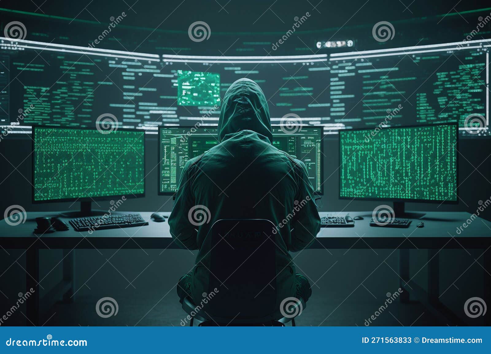 Cybersecurity Vulnerability Hacker, Coding,malware Concept.Hooded Computer Hacker . Digital ...