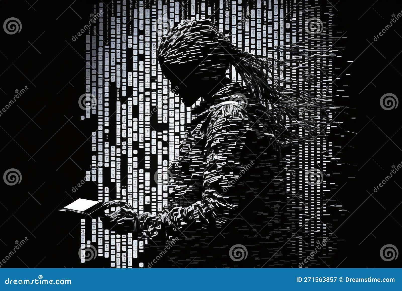Cybersecurity Vulnerability Hacker Codingmalware Concepthooded Computer Hacker Digital 9636