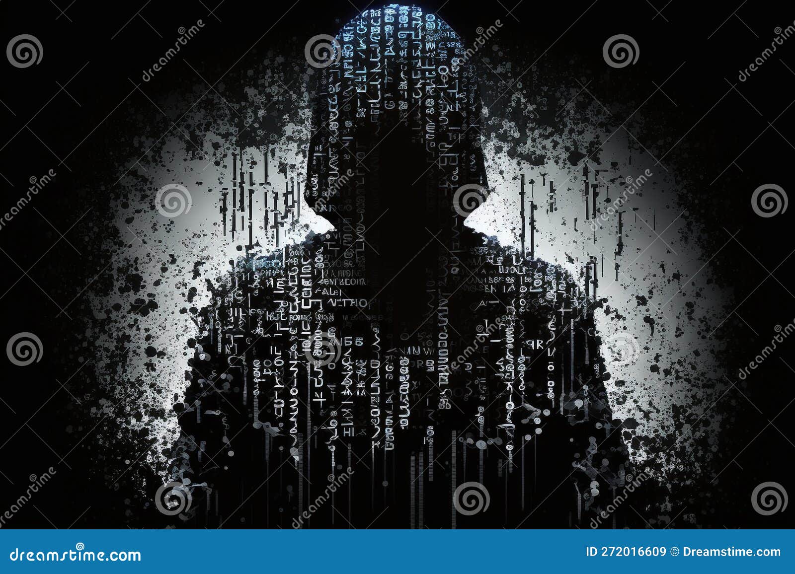 Cybersecurity Vulnerability Hacker, Coding,malware Concept.Hooded Computer Hacker . Digital ...