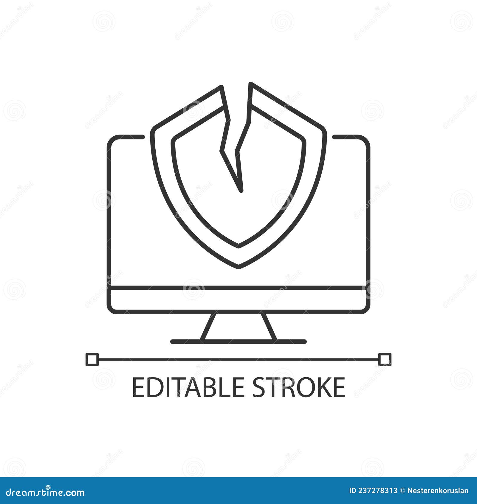 Cybersecurity Vulnerability Linear Icon Stock Vector - Illustration of ...