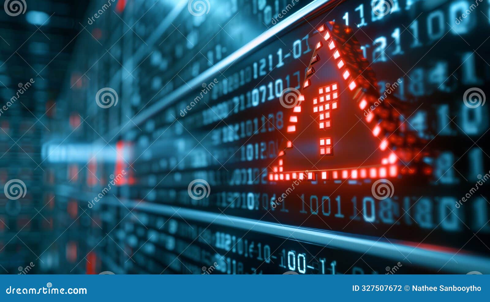 Cybersecurity Warning Alert on Digital Screen Stock Illustration ...