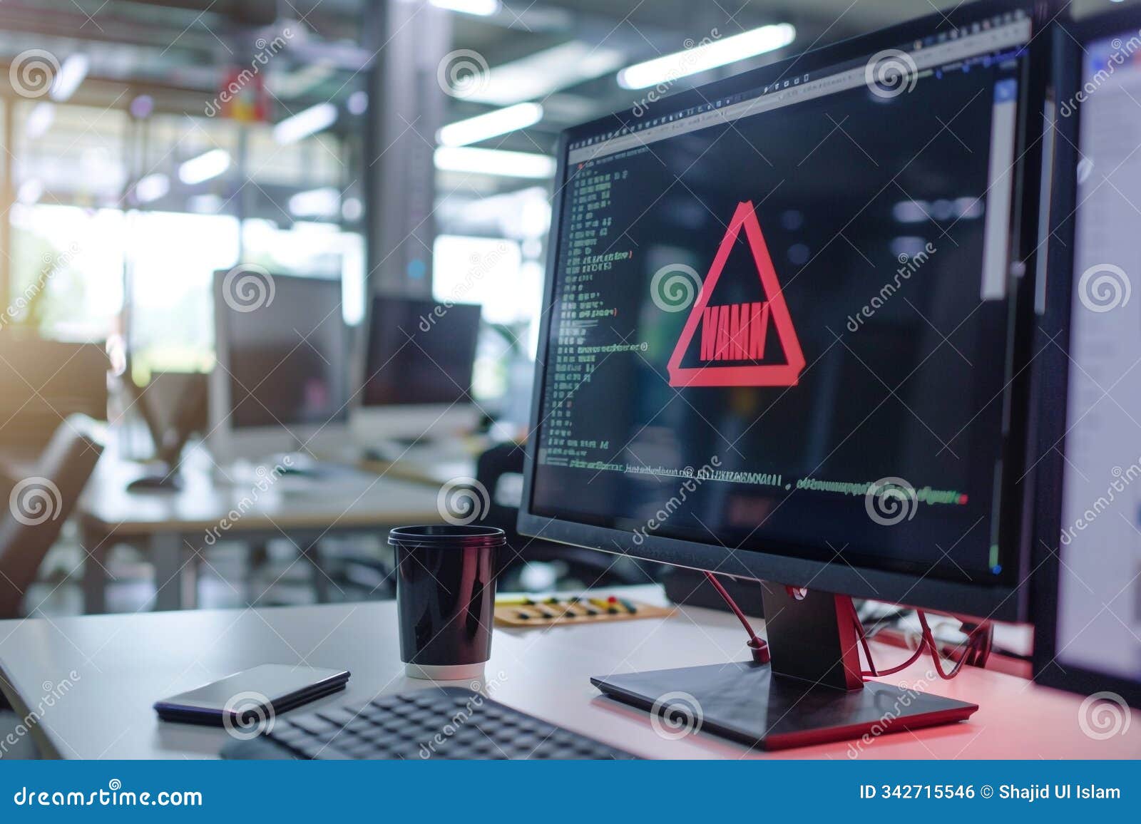 Cybersecurity Warning Concept With DDoS Threats Represented As Incoming ...