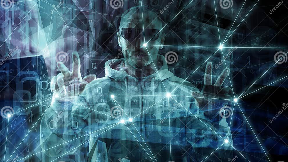Cyberspace Background Concept, Computer Cloud Big Data Analytics Algorithm, Cyberattack Target ...