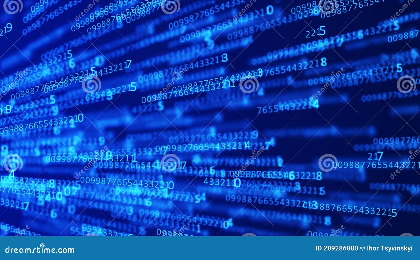 Cyberspace Background with a Set of Numbers. Big Data Visualization ...