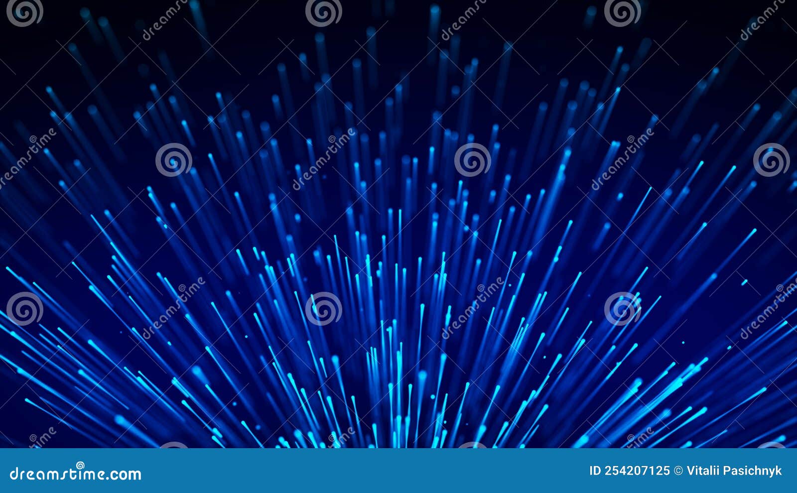 Cyberspace with Blue Digital Falling Lines. Geometric Flow in ...