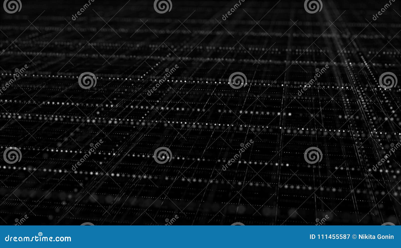 Cyberspace with Blue Multi Layered Grid Stock Illustration ...