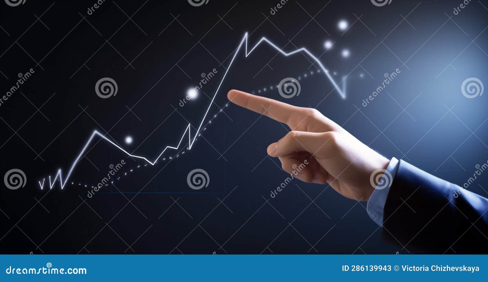 Cyberspace Chart Business Network Concept Virtual Analysis Graph Hand ...