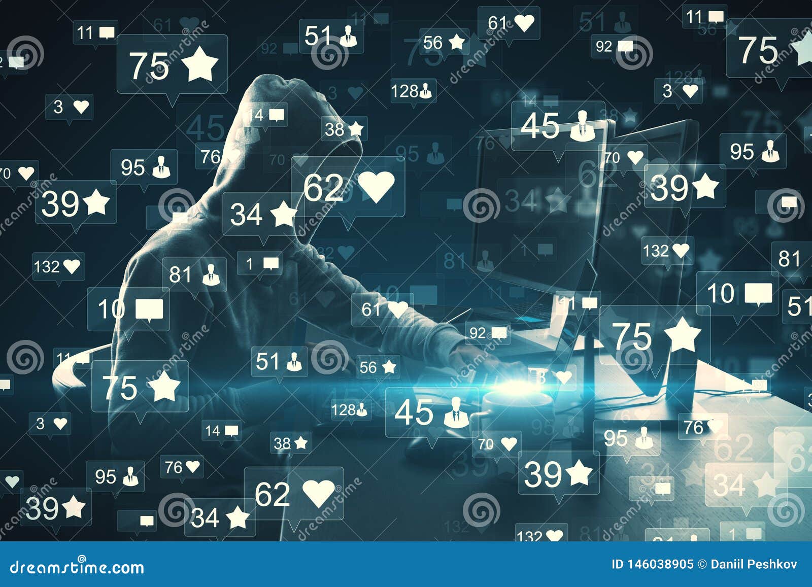Cyberspace and Communication Concept Stock Image - Image of hacker ...