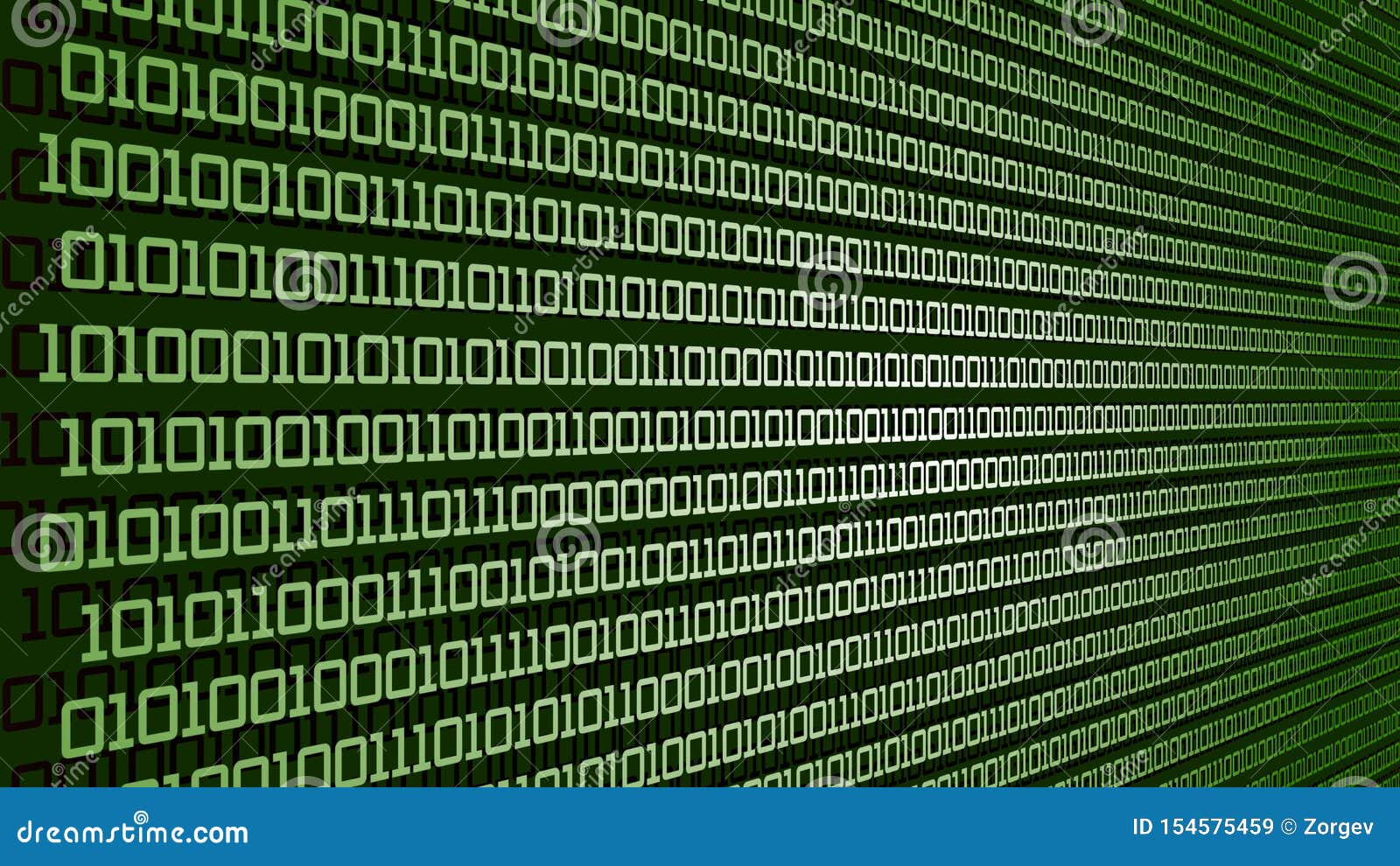 Cyberspace Concept with Data and Green Numbers Stock Illustration ...