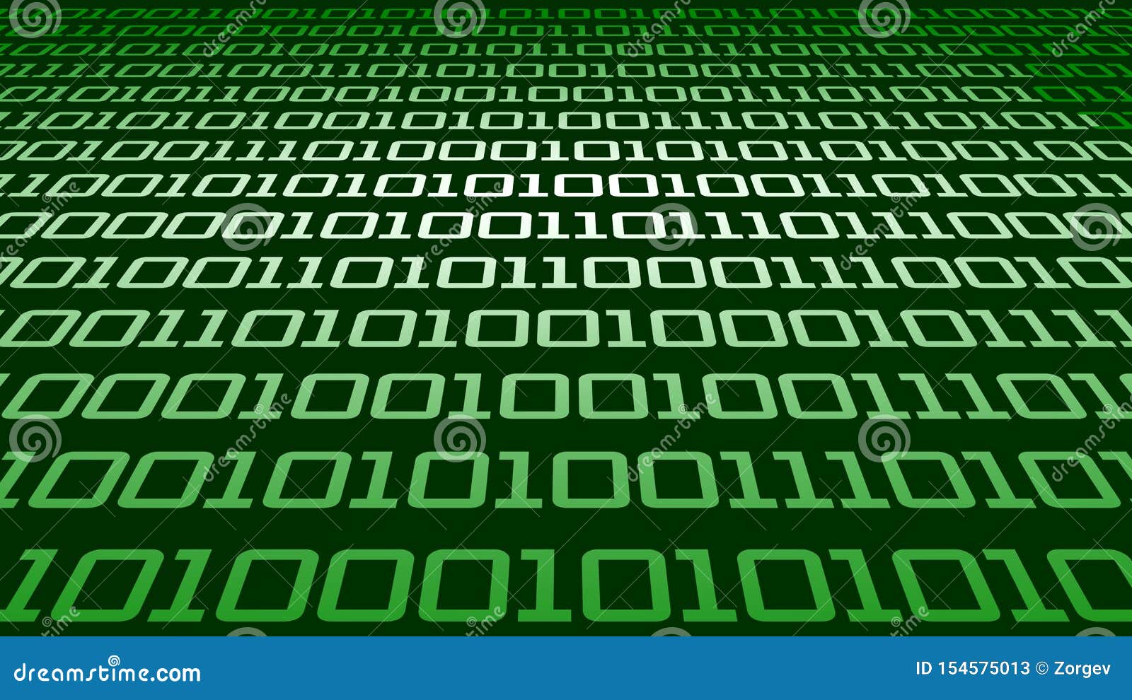 Cyberspace Concept with Data and Green Numbers Stock Illustration ...