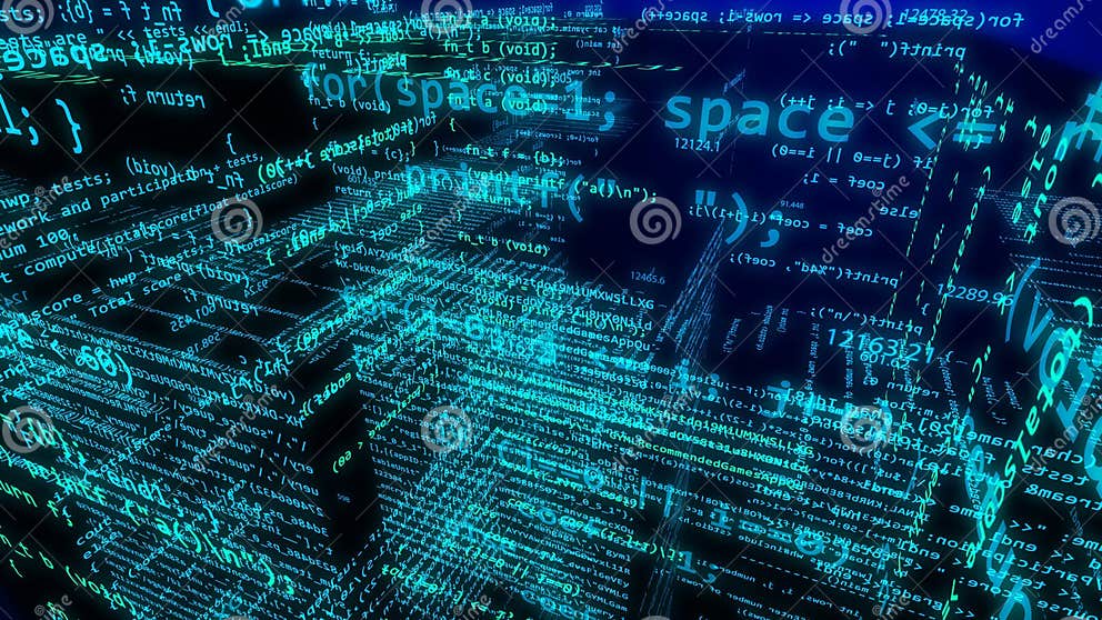 Cyberspace in 3d Dimensions with Numerous Digits Stock Illustration ...