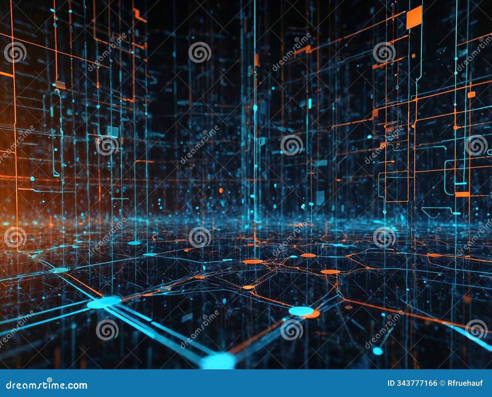 Visualisation of a Cyberspace with Data Flowing through a Stylized ...