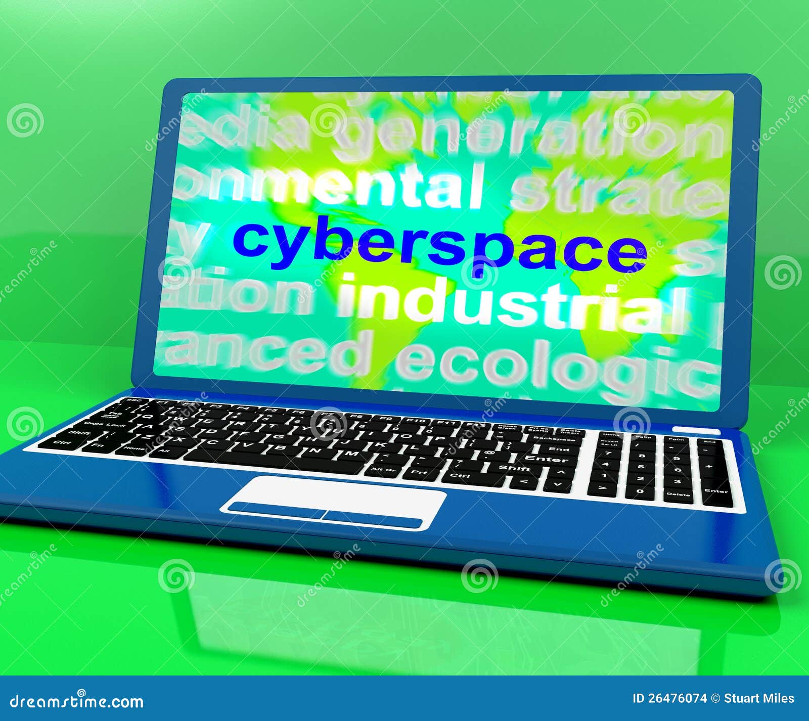 Cyberspace-Definition Auf Laptop Zeigt Internet Stock Abbildung ...