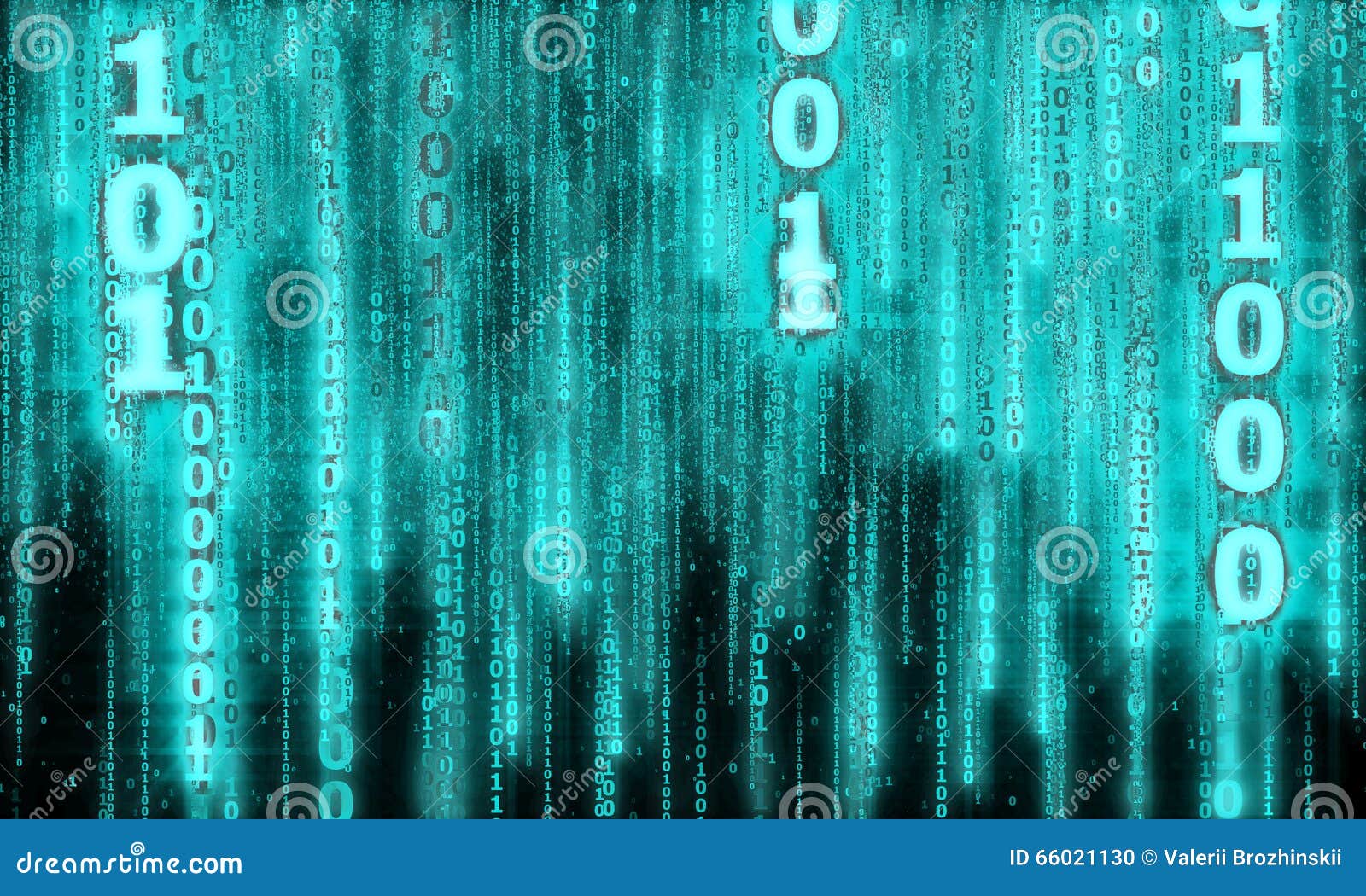 Cyberspace with Digital Falling Lines, Binary Chain Stock Photo - Image ...