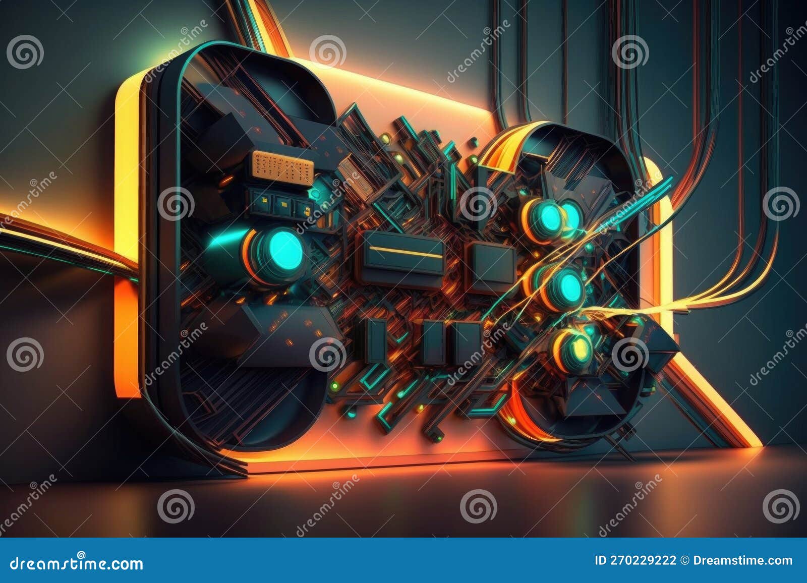 Cyberspace Electronic Circuit Stock Illustration - Illustration of ...